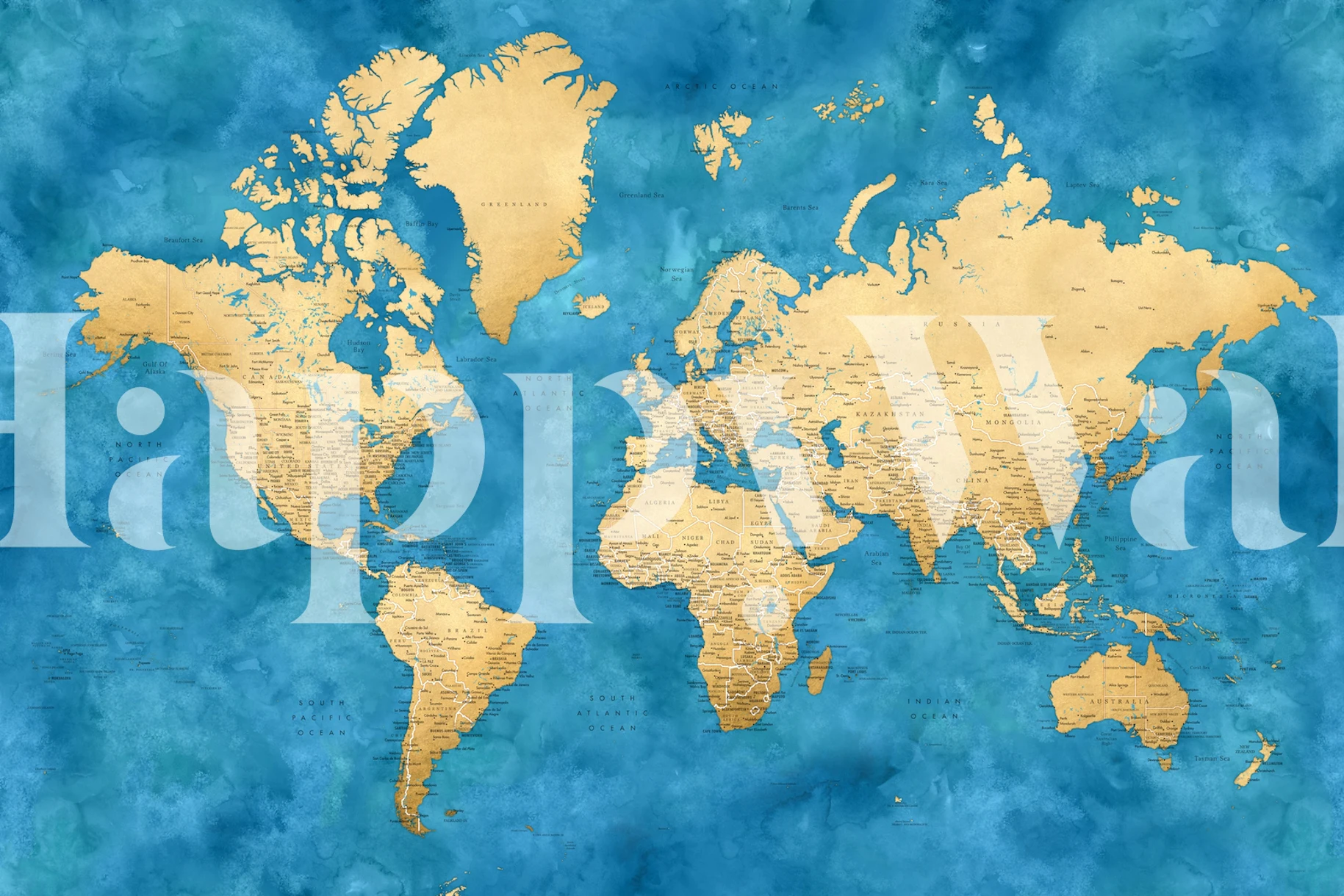 Detailed world map Ernestt wallpaper - Happywall