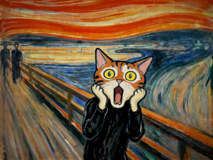 The Meow Wallpaper | Cute Cat Printed Wallpaper | Happywall