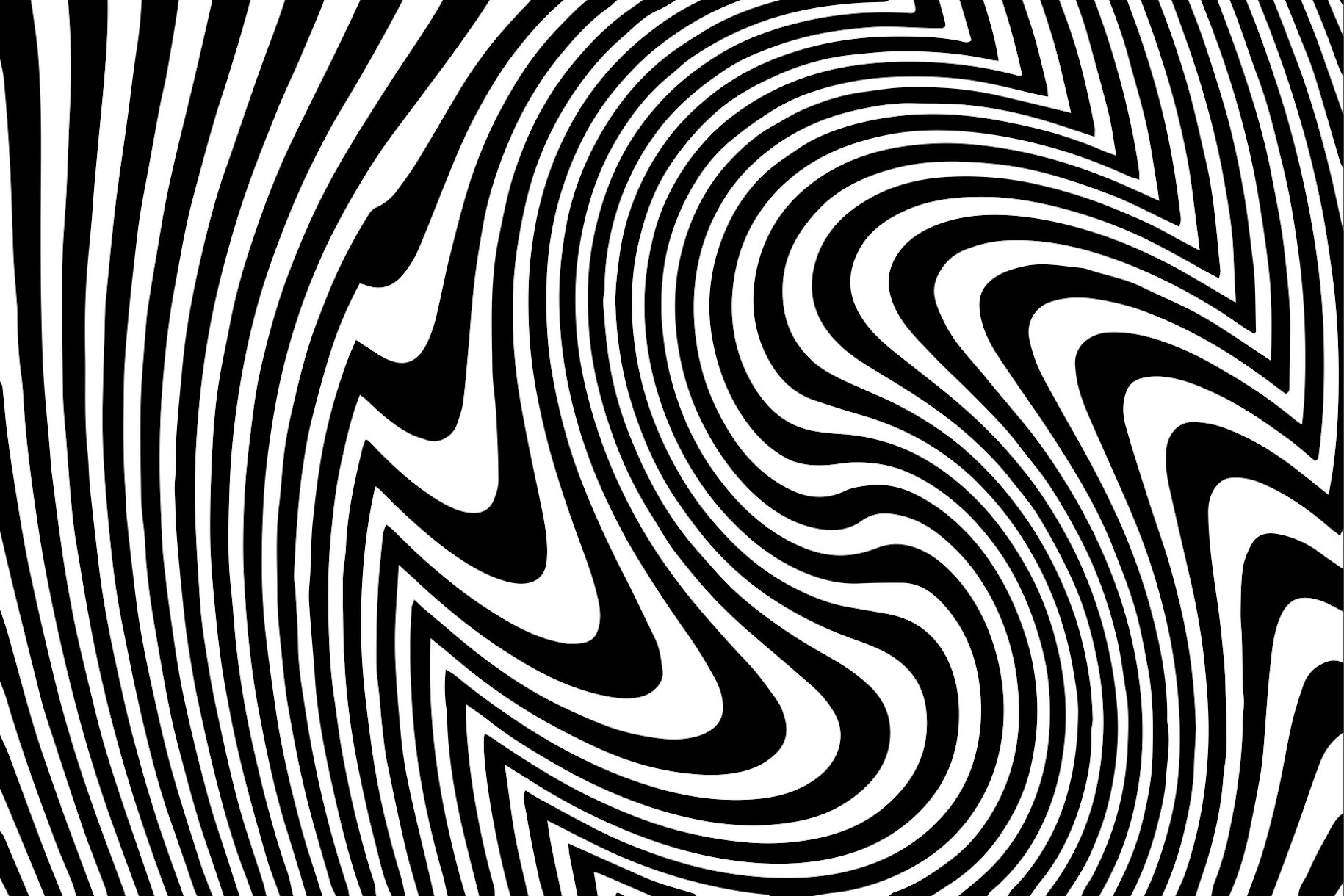 Black and White Retro Waves Wallpaper | Happywall