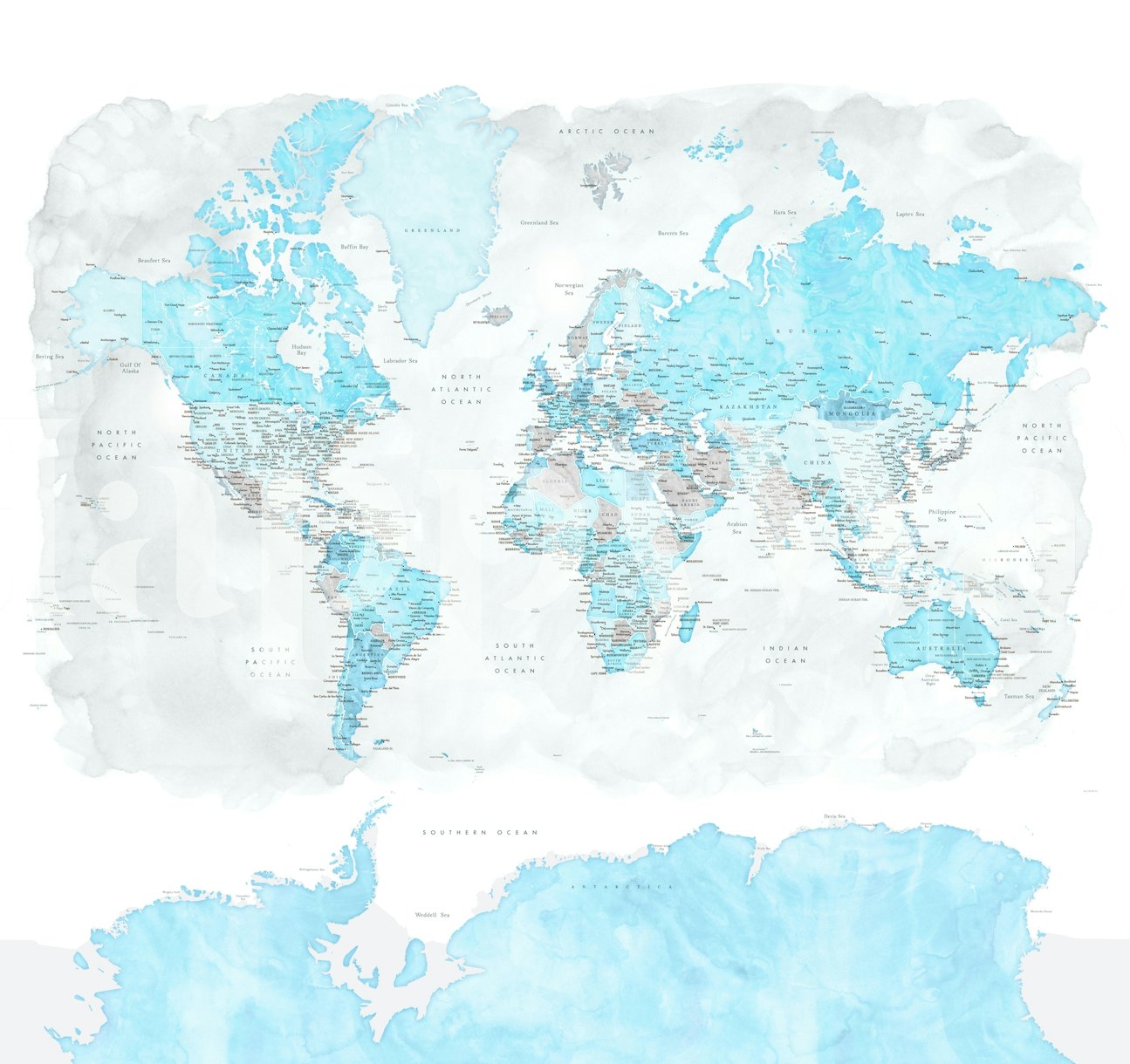 World map Jabulani Antarctica wallpaper - Happywall
