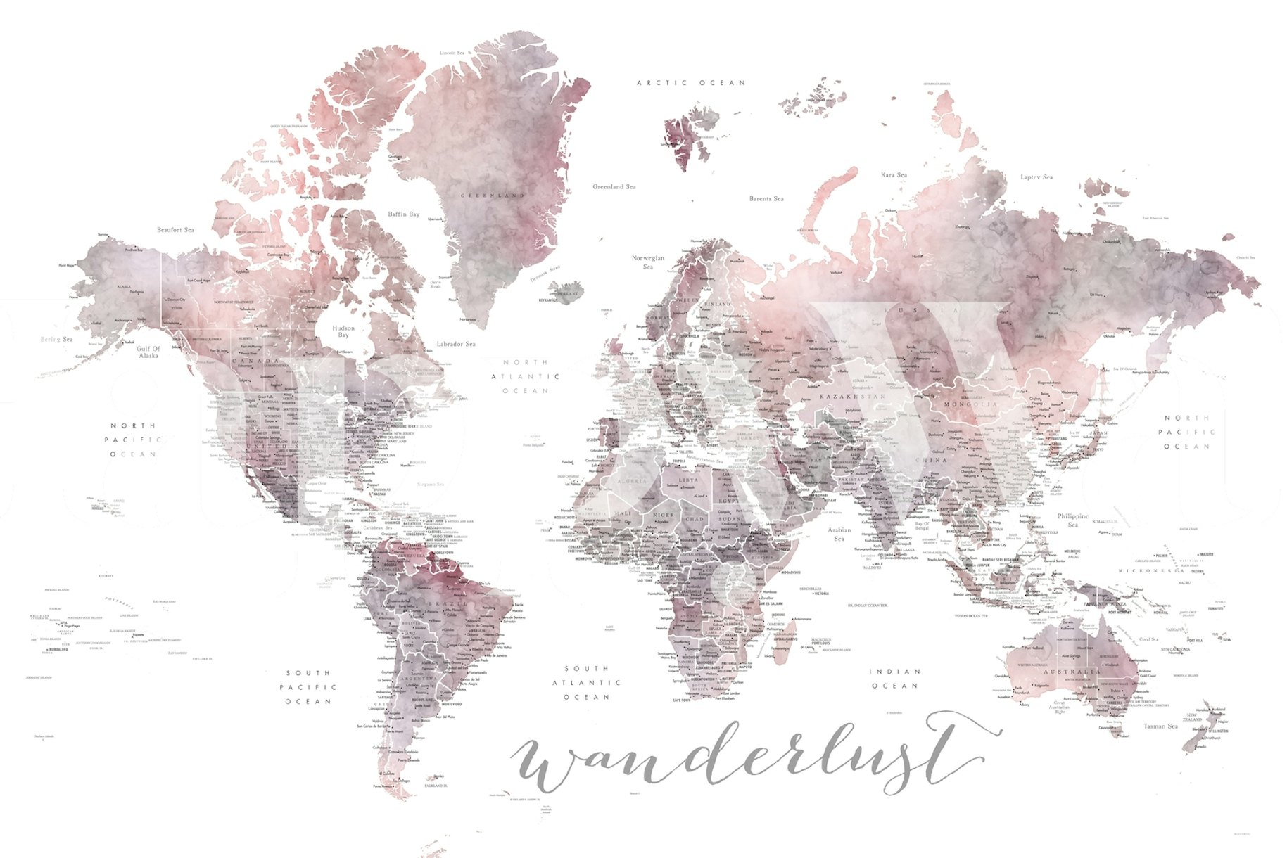 Wanderlust World Map Peniel Wallpaper | Happywall