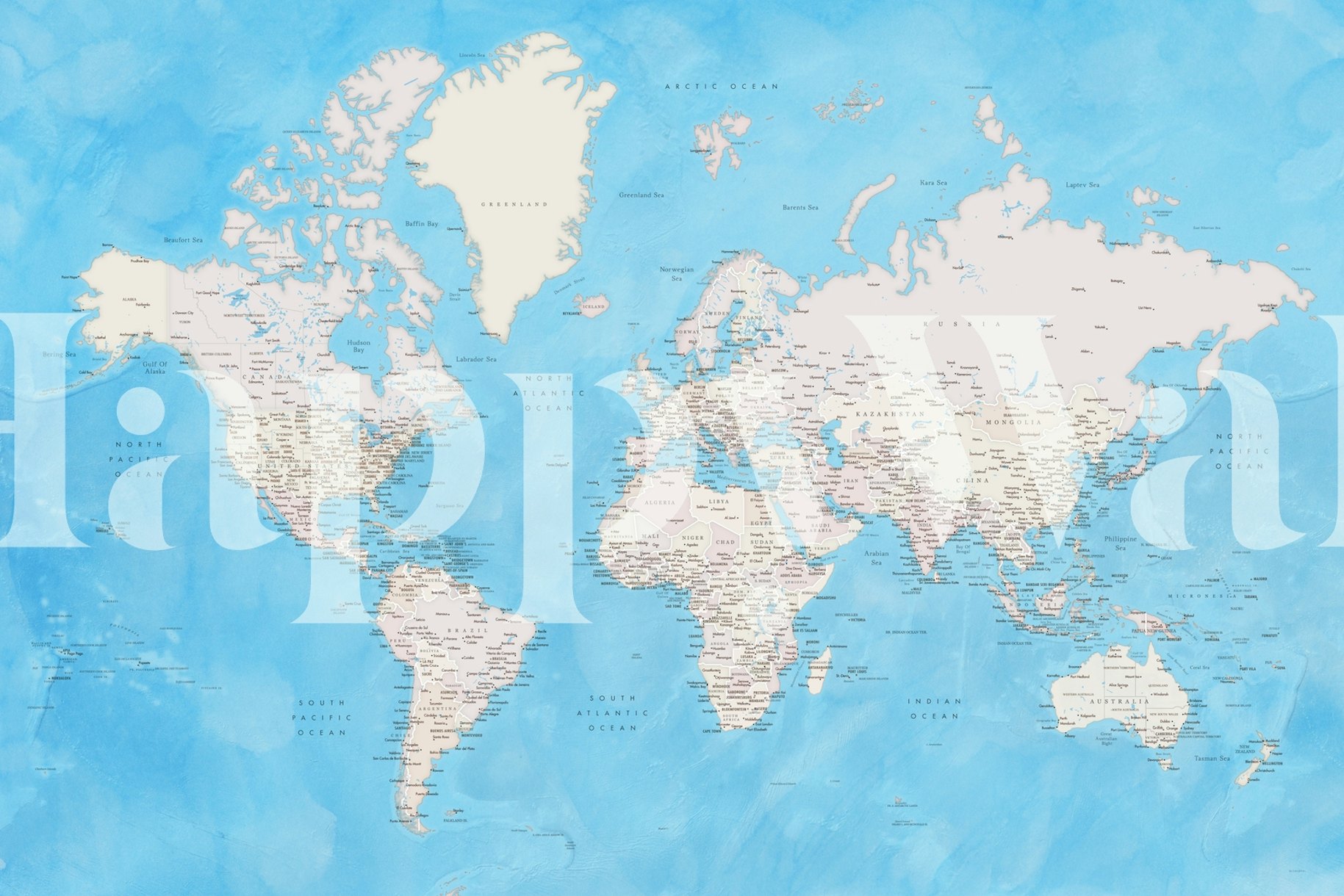 Detailed world map Benning wallpaper - Happywall