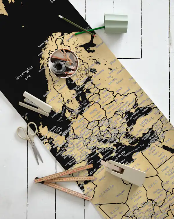 Detailed world map Eleni wallpaper - Free shipping | Happywall