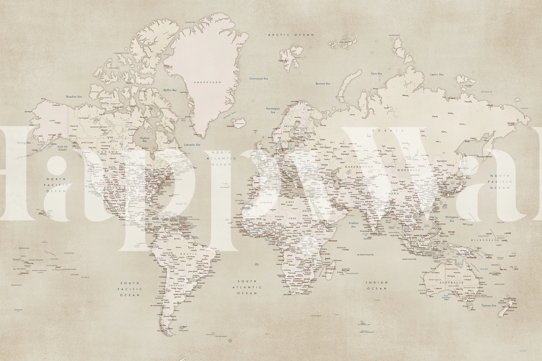 Detailed world map Gentry wallpaper - Happywall
