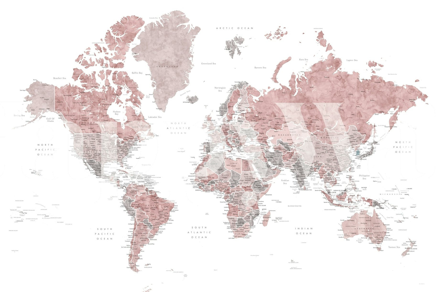Detailed world map Piper wallpaper - Happywall