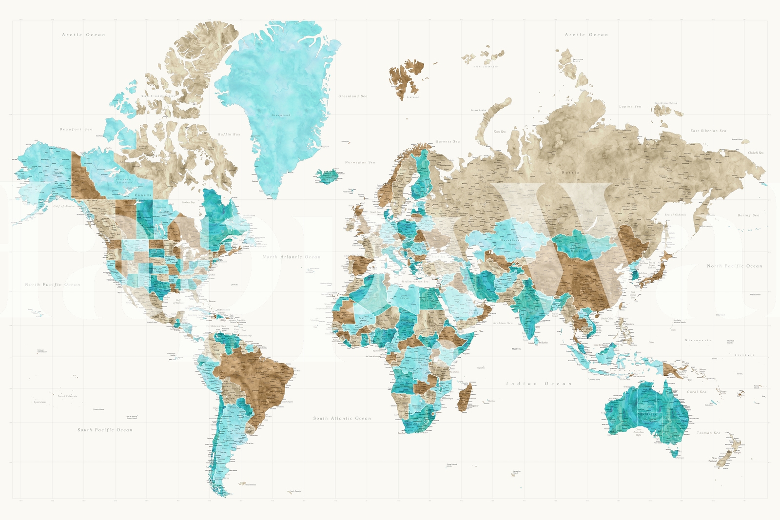 High Detail World Map Wallpaper