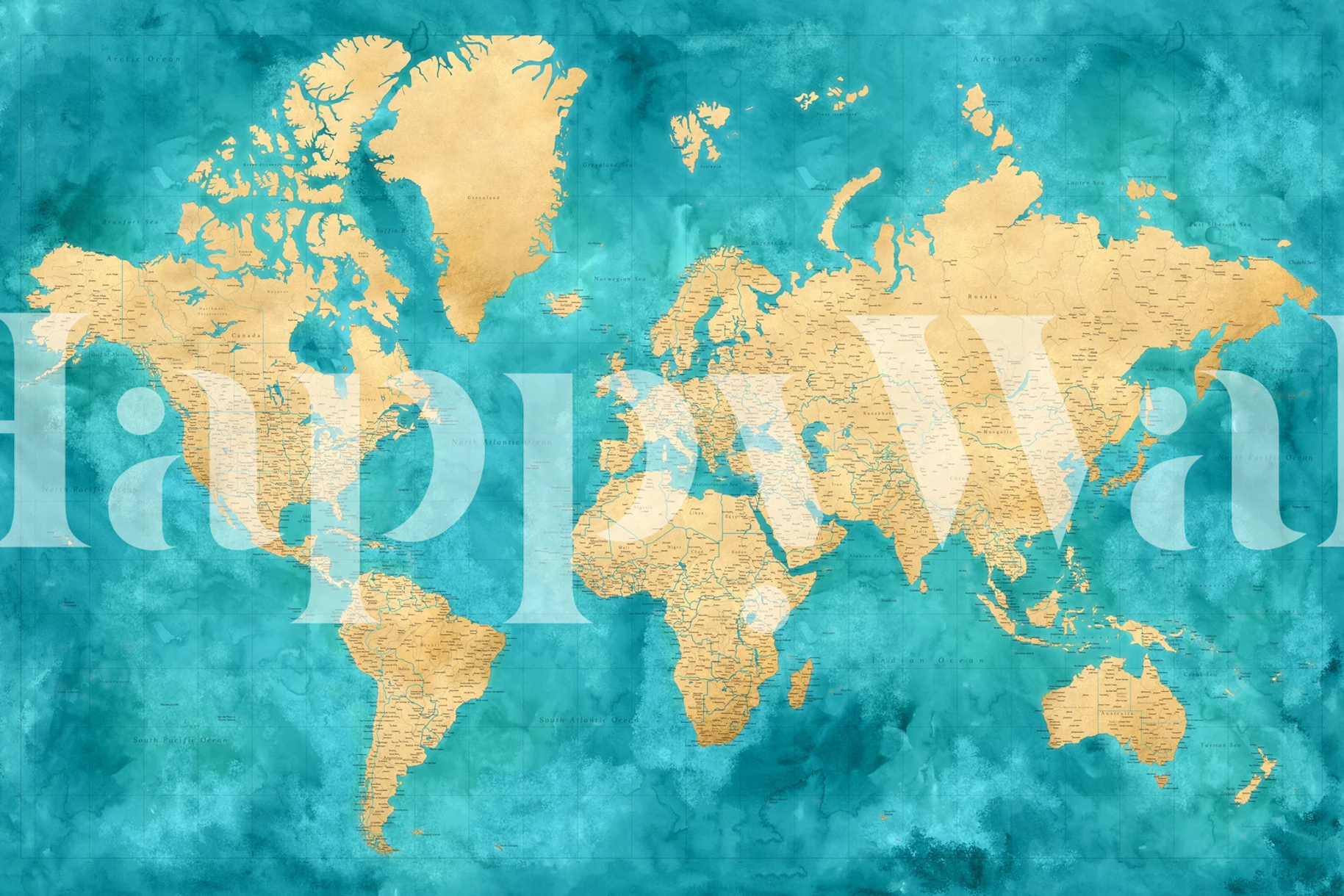 High Detail World Map Lexy Wallpaper | Happywall