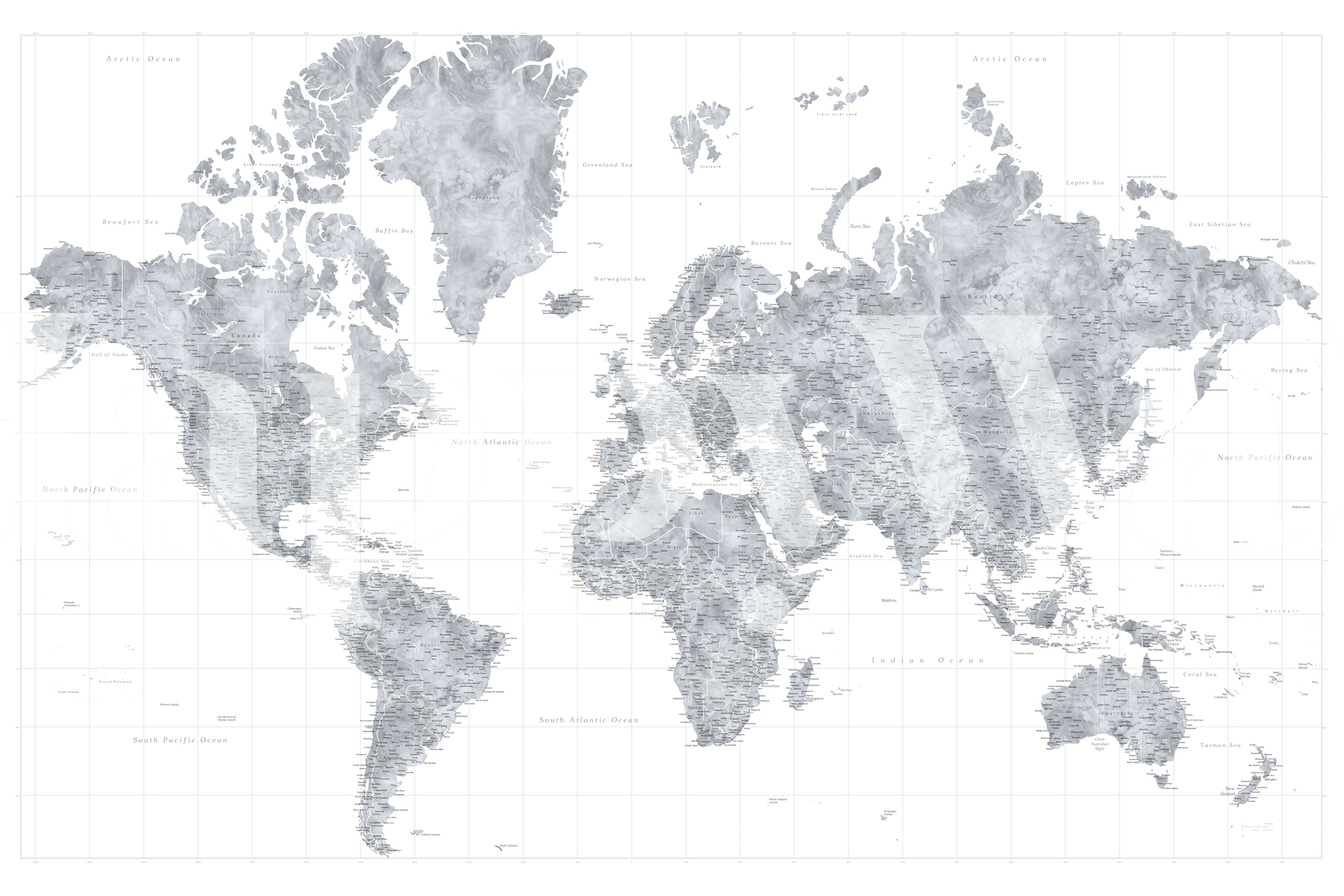 High Detail World Map Jimmy Wallpaper - Buy Online | Happywall