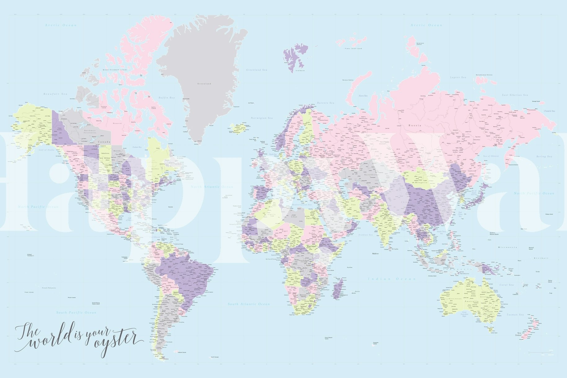 Oyster World Map Hatsu Wallpaper | Happywall