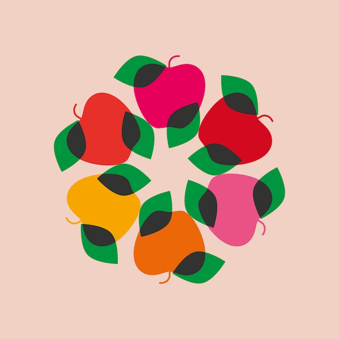 Colorful Apple Fruit Pattern Wallpaper