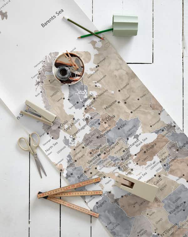 Gouri world map with cities wallpaper - Happywall