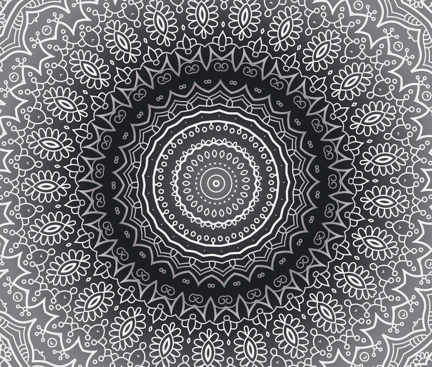 Grey Mandala wallpaper - Happywall