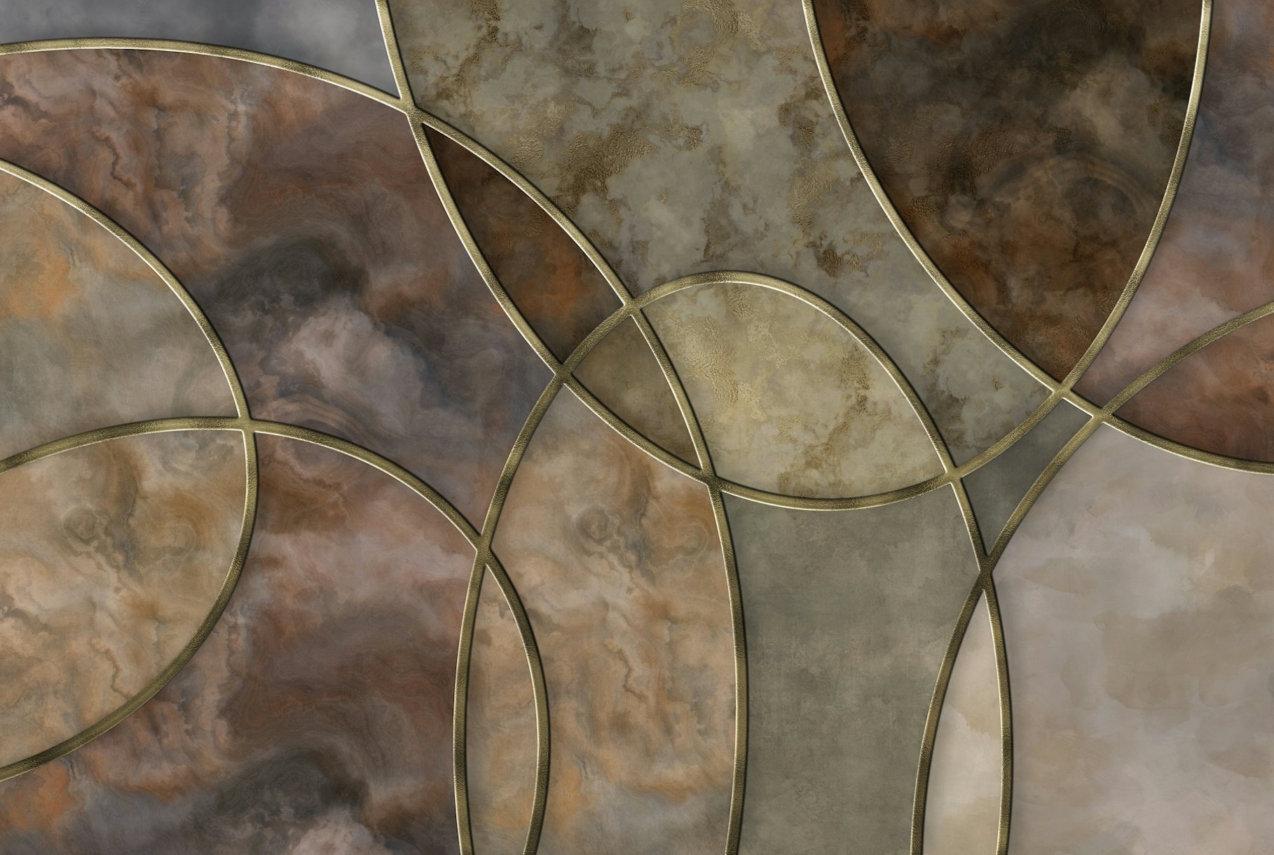 "Eclectic Marble Shapes Wallpaper - Buy Online | Happywall"