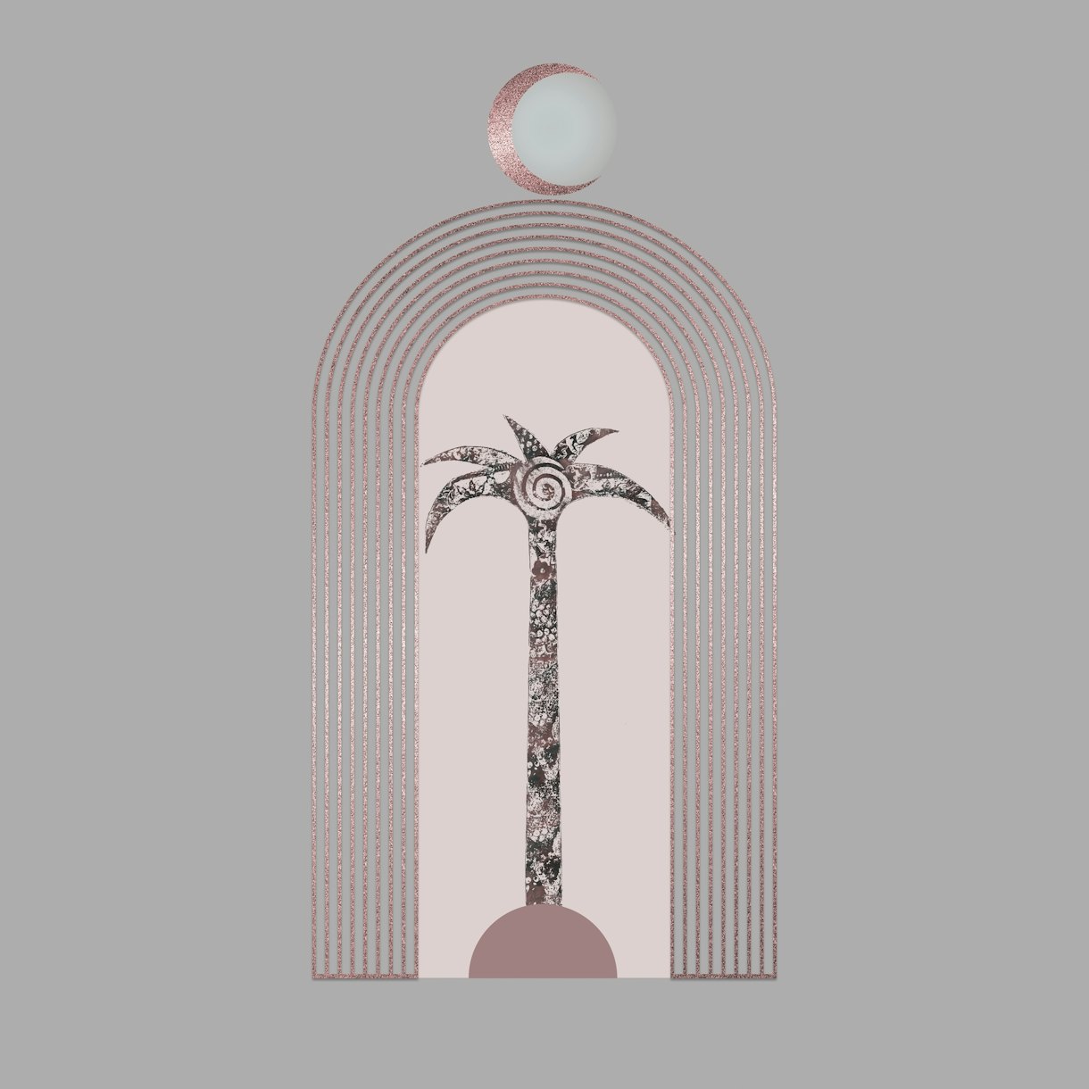 "Celestial Moon Palm Tree Wallpaper - Happywall"