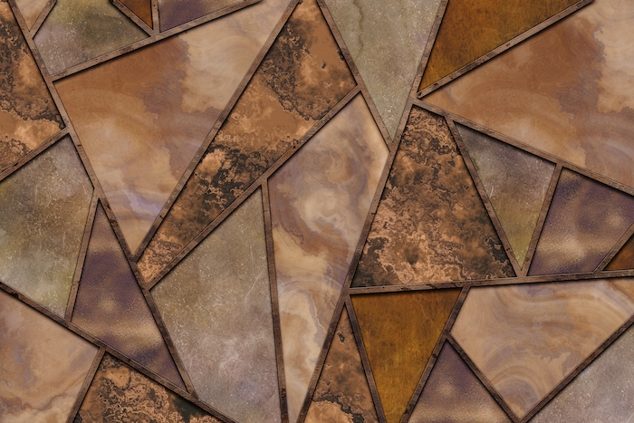 Buy Amber Rust Marble Triangles Wallpaper | Happywall.com