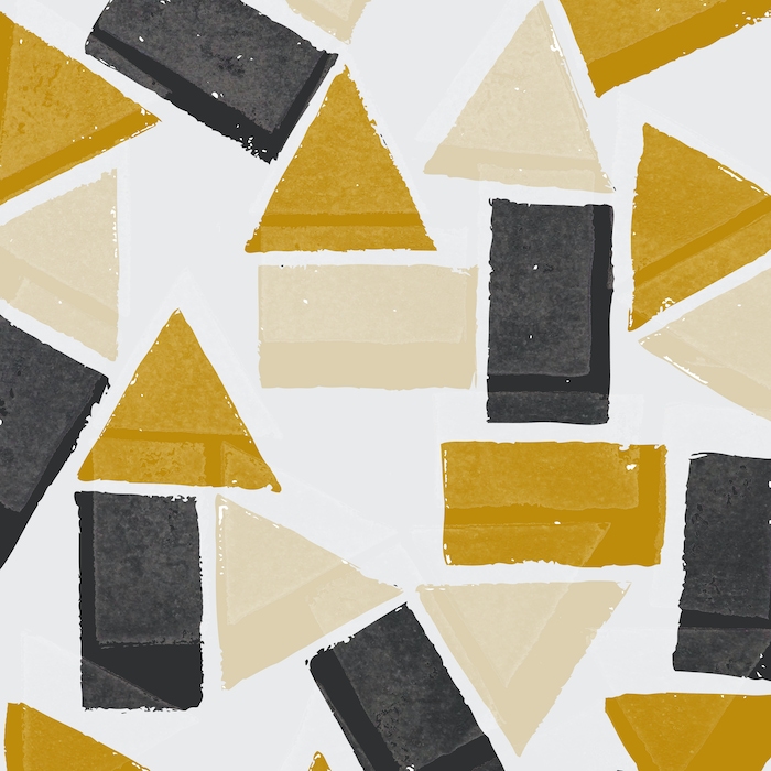 Geometric Yellow and Black Wallpaper