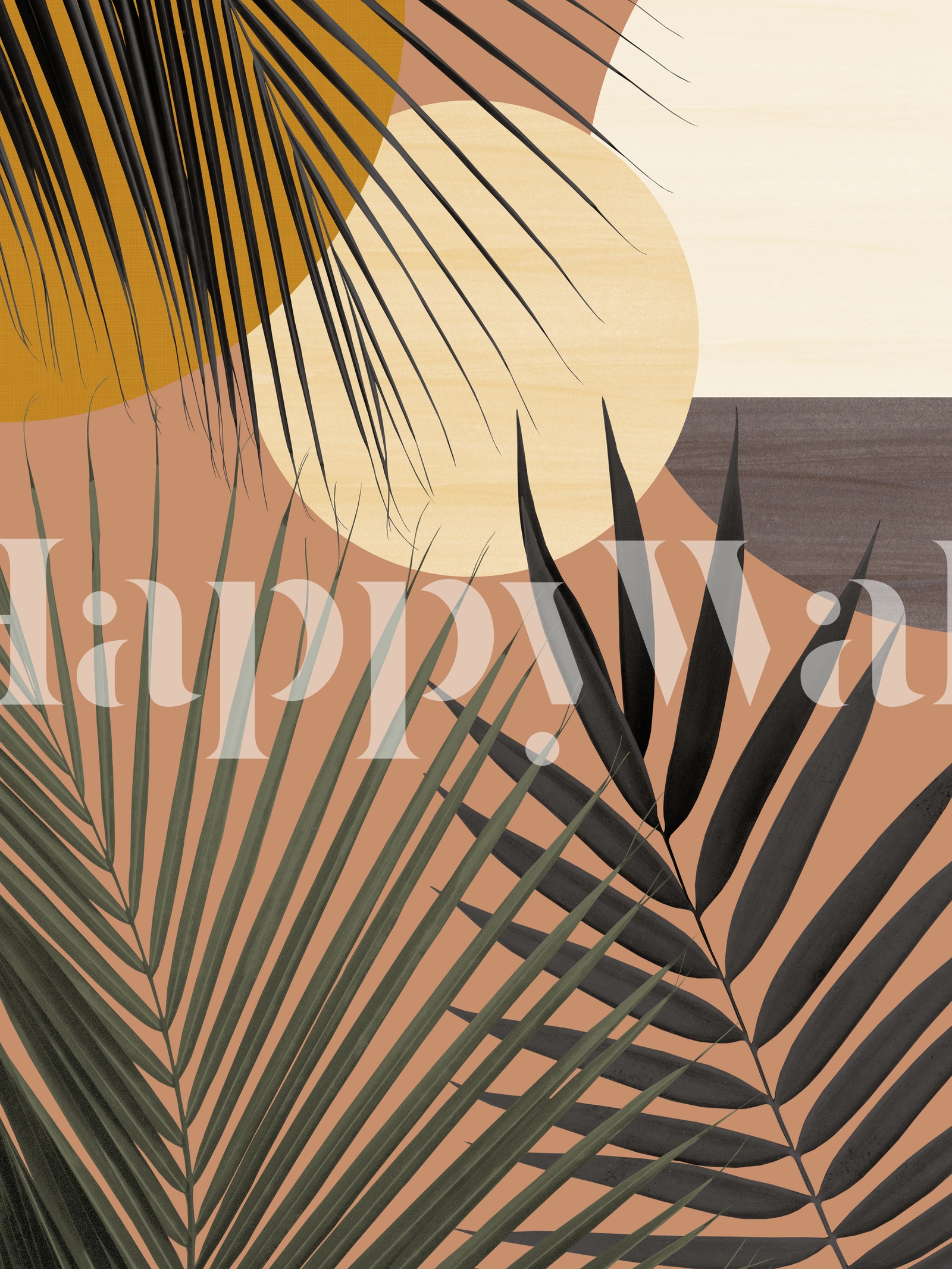 Tropical Abstract Palm Oasis 1 Wallpaper | Happywall