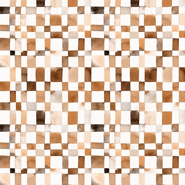 Watercolor Checker Terracotta Wallpaper | Happywall