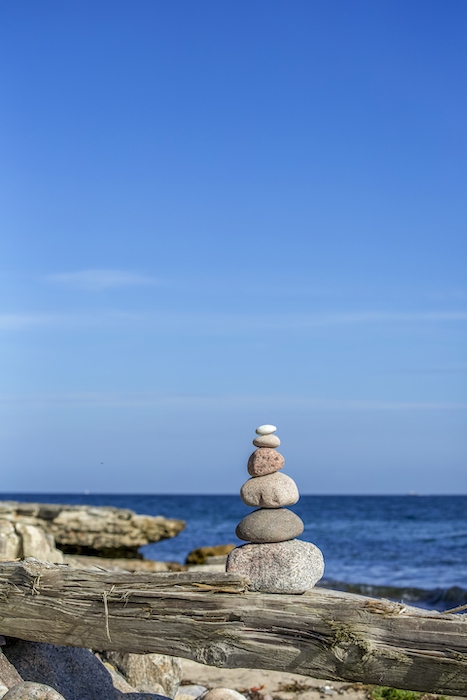 Rock Balancing Beach Sweden 2 Wallpaper | Happywall