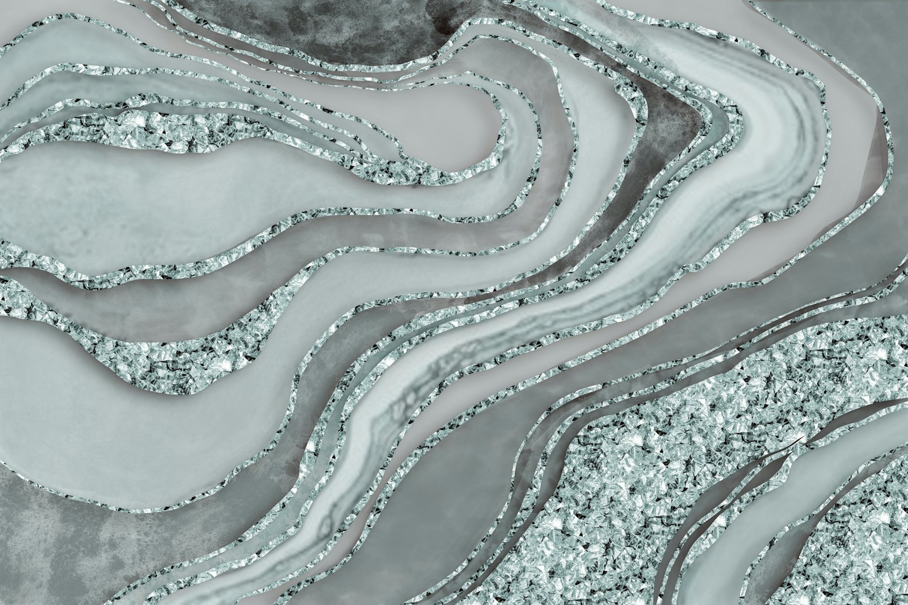 Crystal Marble Gemstone Teal wallpaper - Happywall