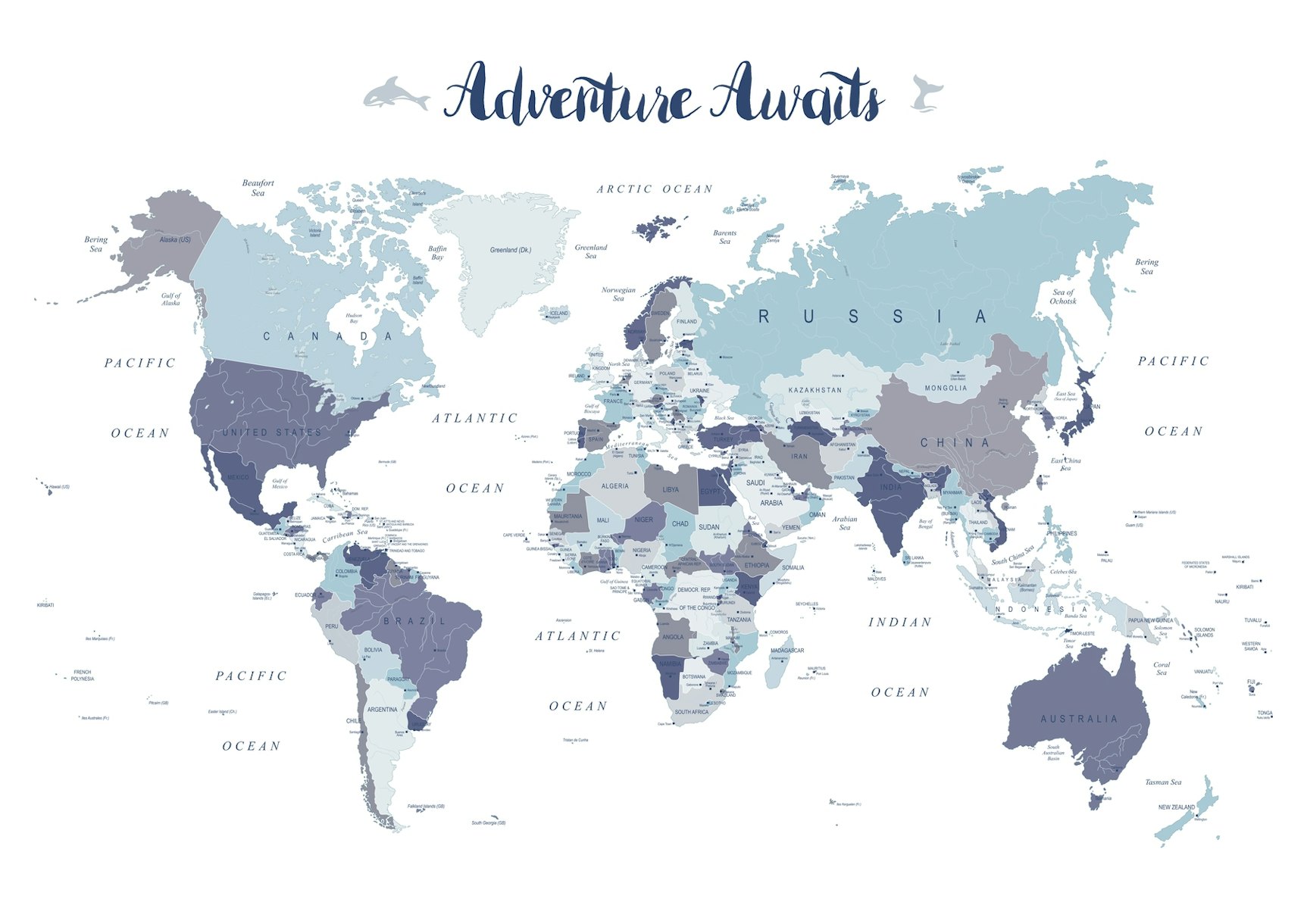 Adventure Awaits World Map Wallpaper | Happywall