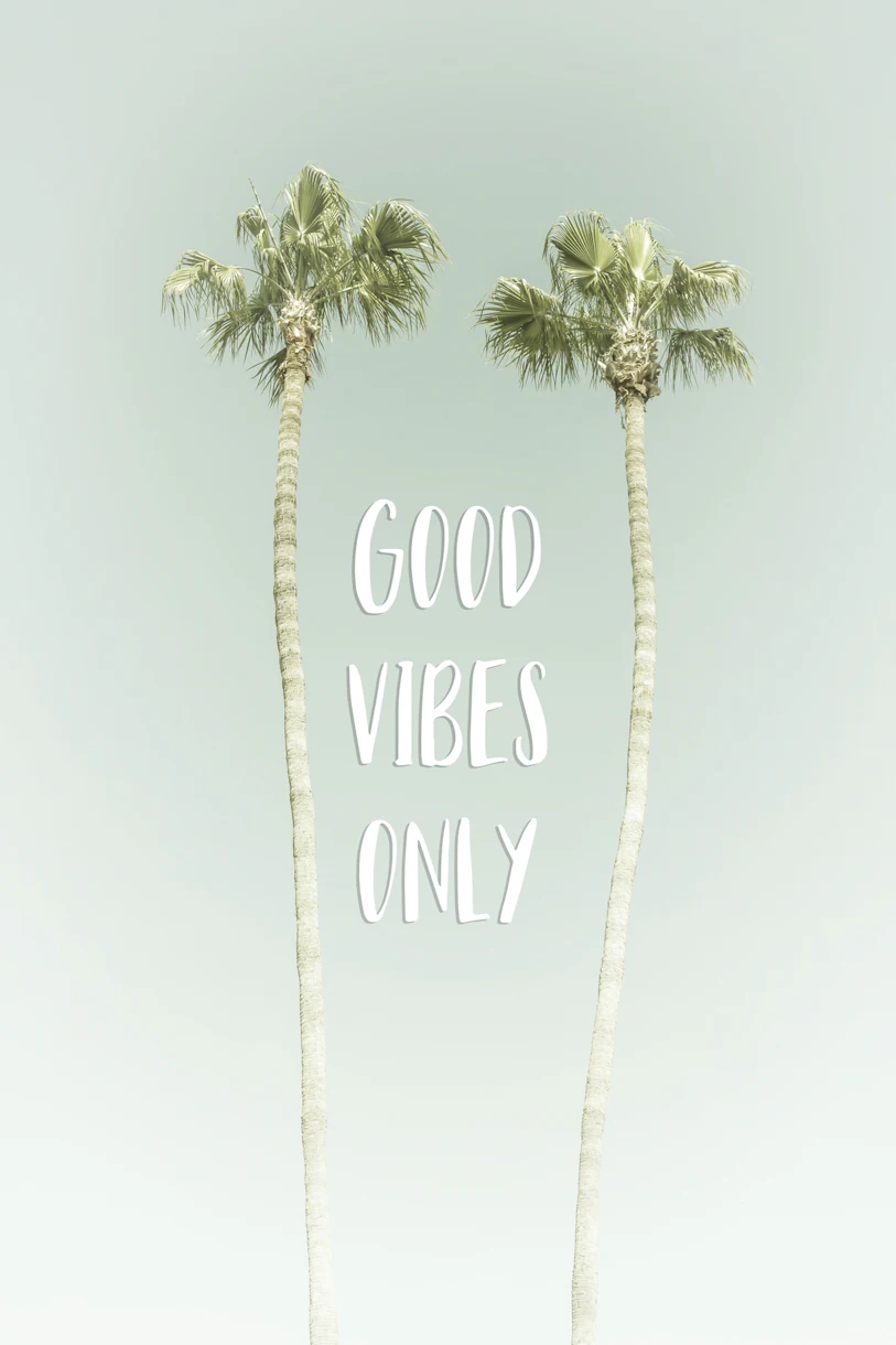 Good Vibes Palm Trees Wallpaper | Happywall.com