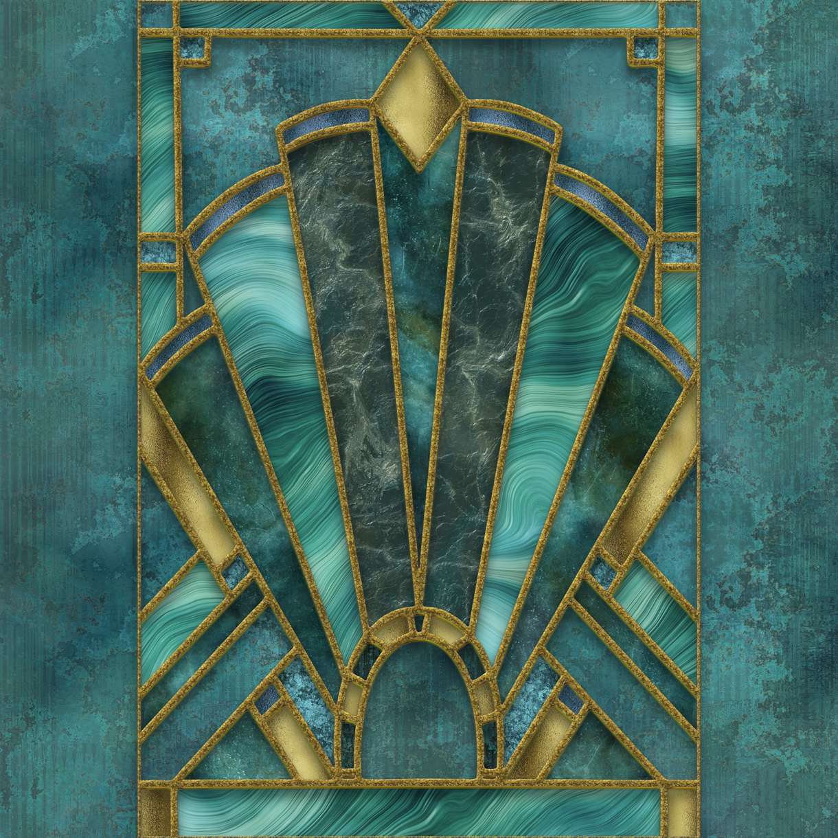 Stained Glass Art Deco wallpaper - Happywall