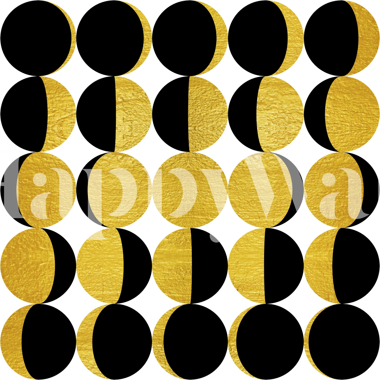 Retro Golden Moon Phases wallpaper - Free shipping | Happywall