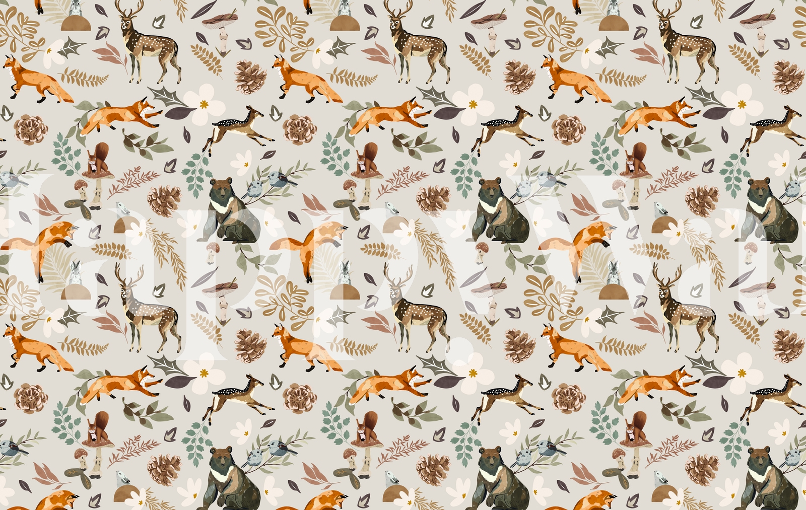 Animals in Autumn Nature 2 Wallpaper - Buy Online | Happywall