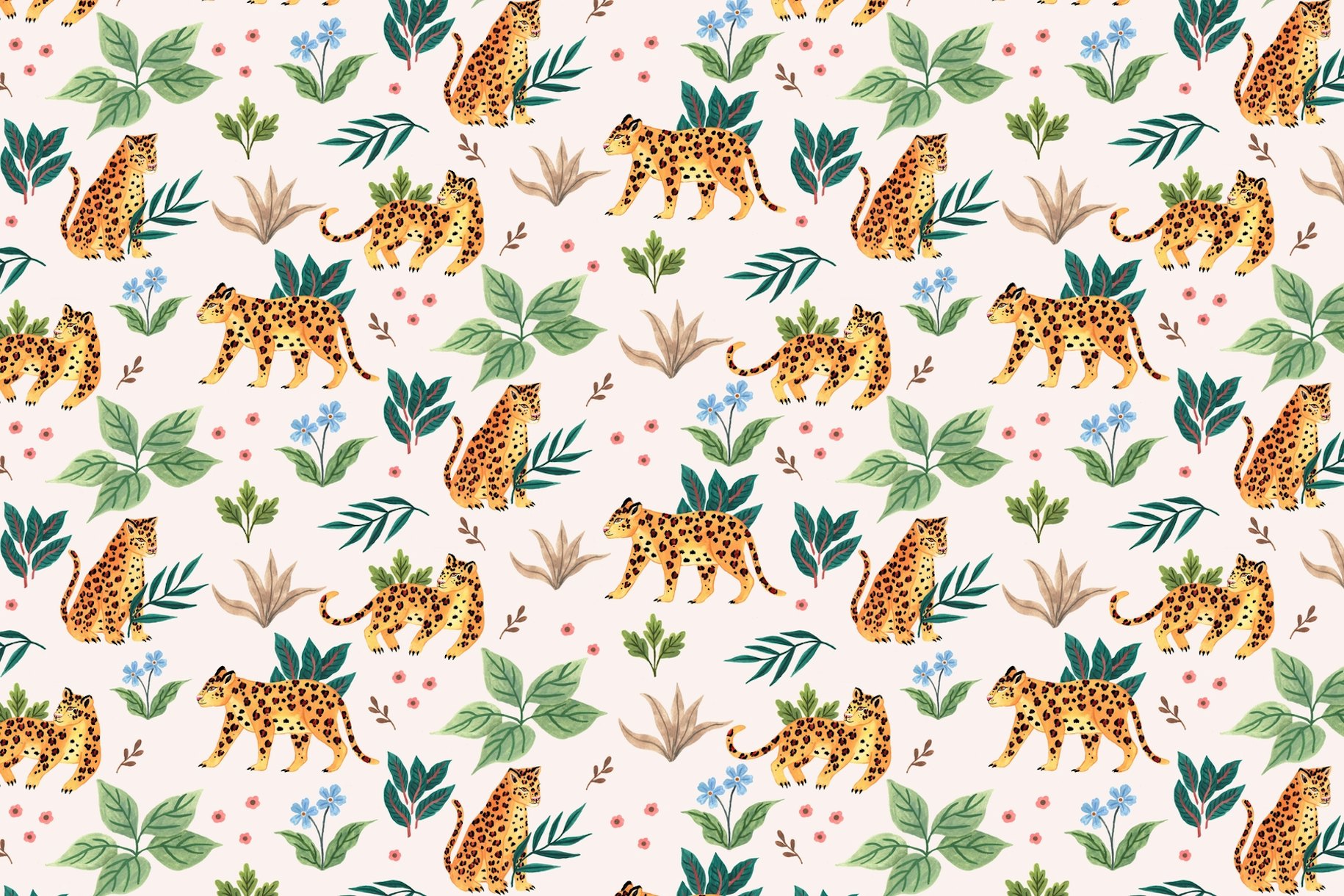 Leopards in Forest Wallpaper | Happywall