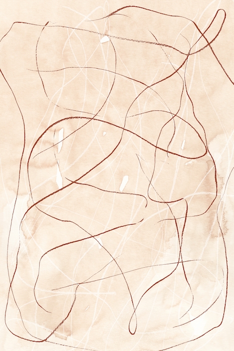 Terracotta Abstract Scribble Wallpaper