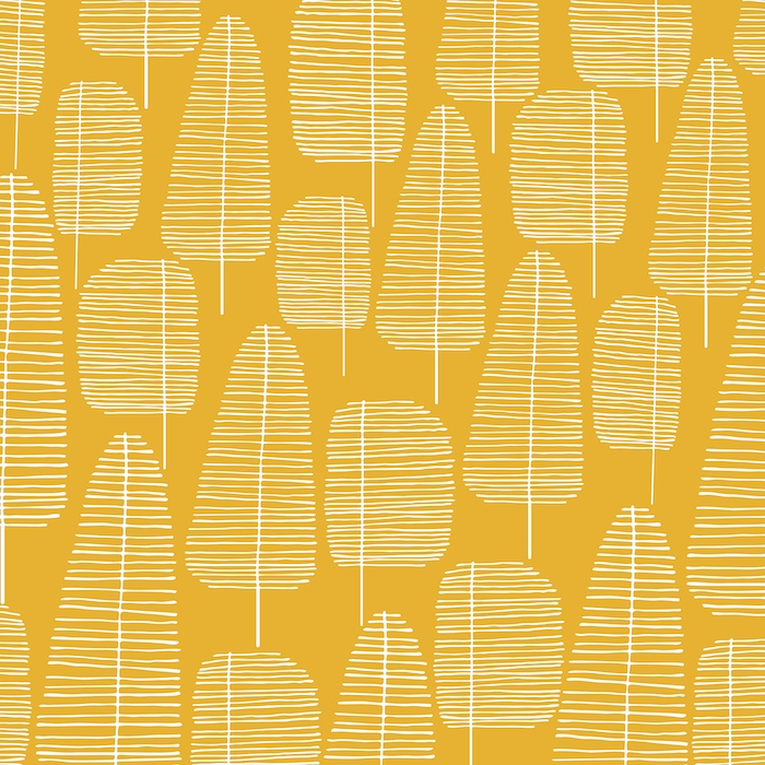 Yellow Mid Century Tree Wallpaper