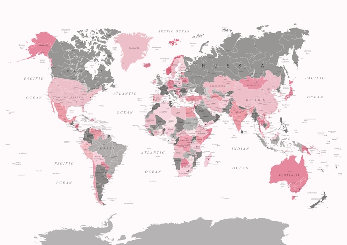 Oh, The Places - World Map Wallpaper | Happywall