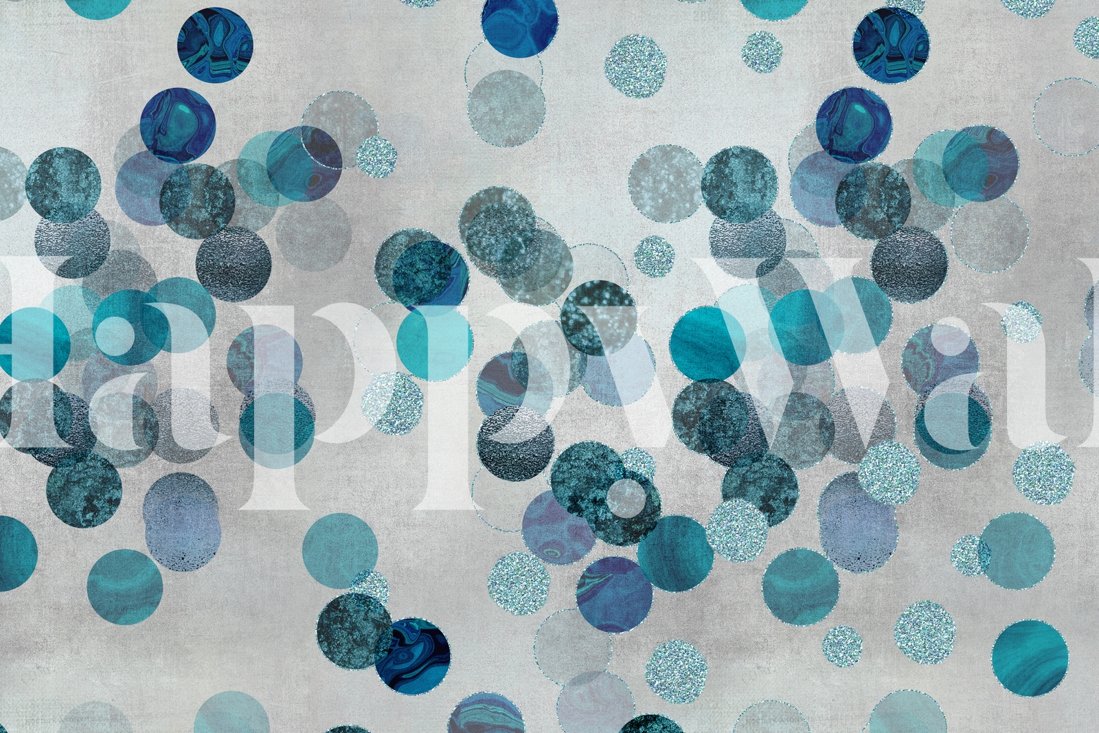 Aqua Polka Dot Wallpaper
