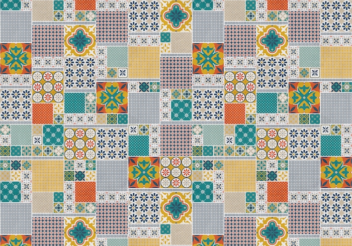 Alhambra Tiles Multicolour Wallpaper | Happywall
