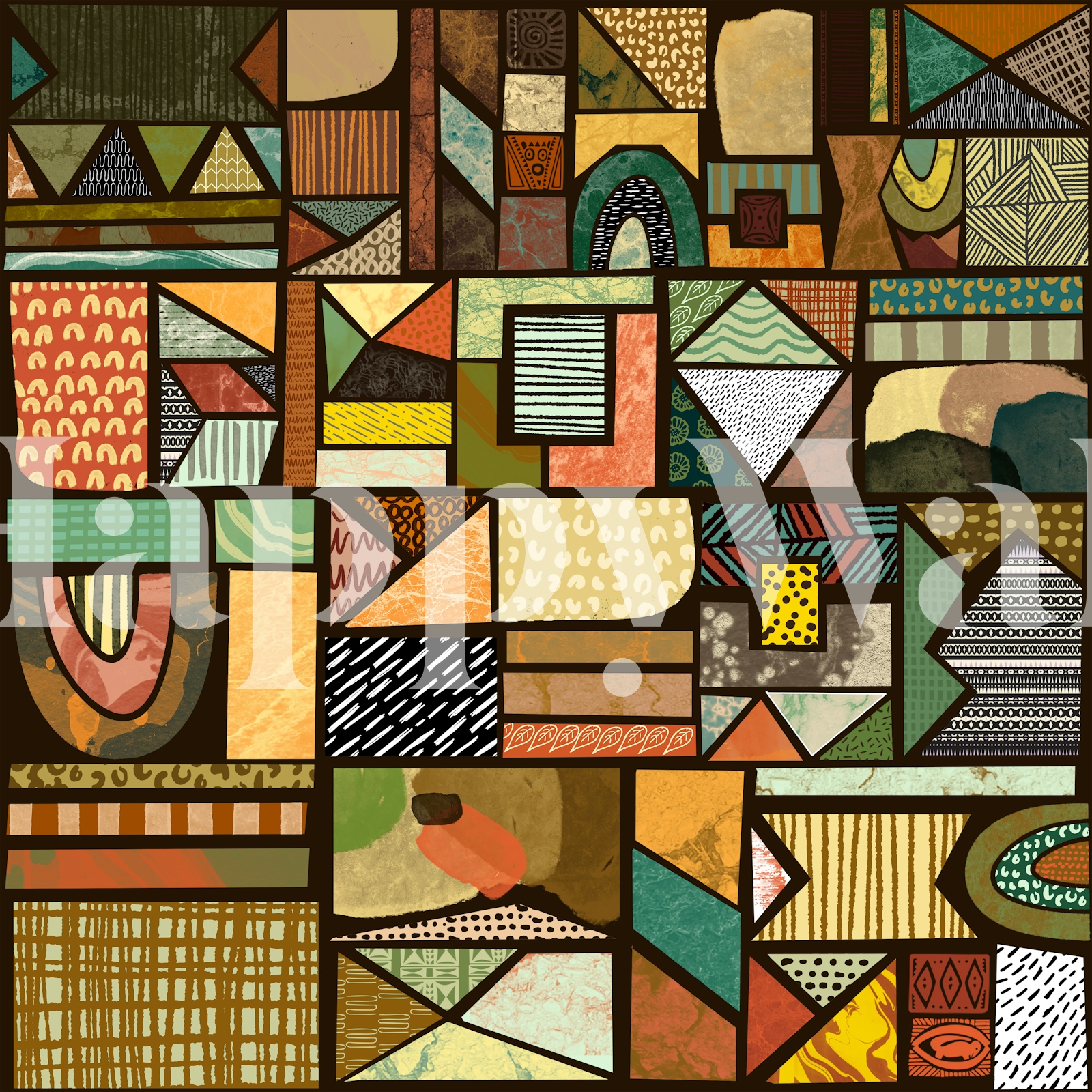 Colorful African Style Geometric Wallpaper