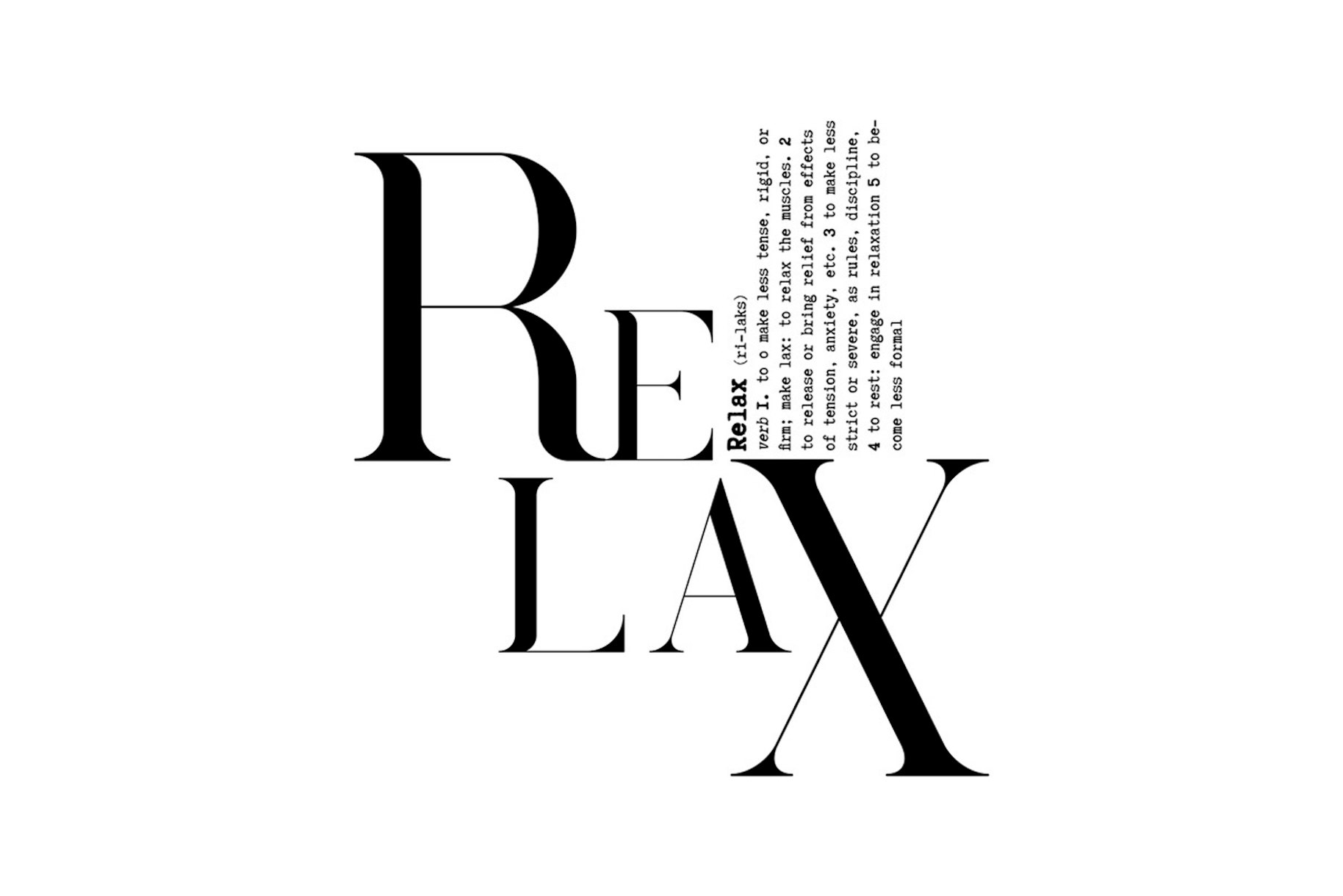 Relax Definition Typo Wallpaper - Happywall