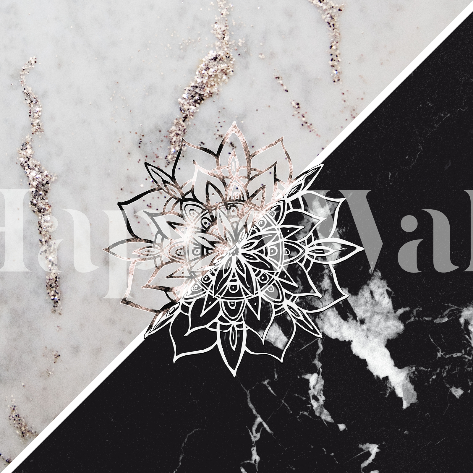 Yin Yang Marble Mandala Wallpaper