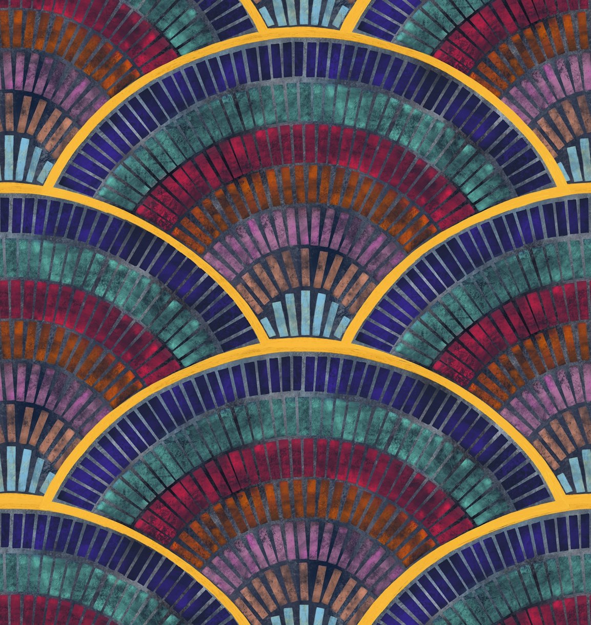 Jewel Tones Tiles: Art Deco Wallpaper | Happywall