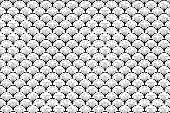 Art Deco Fan Wallpaper Design | Retro Fan Wall Mural | Happywall