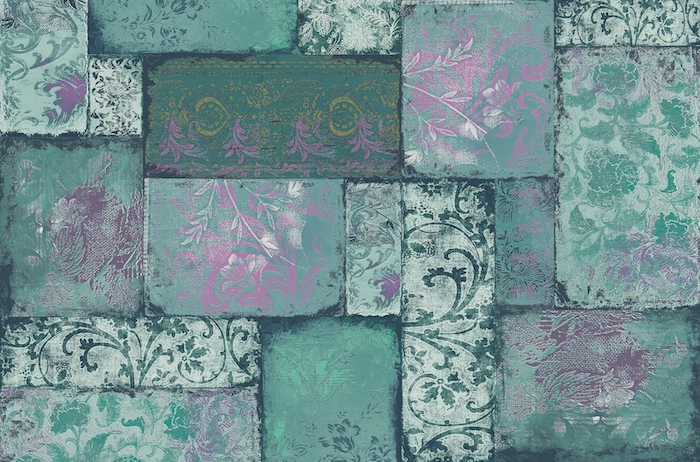 Bohemian Floral Patchwork Wallpaper