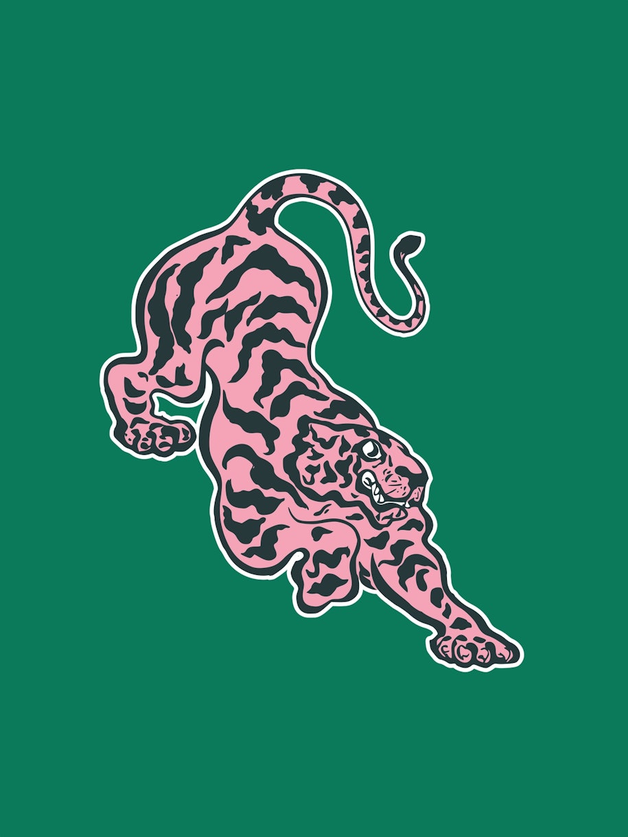 Tiger Pop Wallpaper - Animal Pattern Wallpaper - Happywall