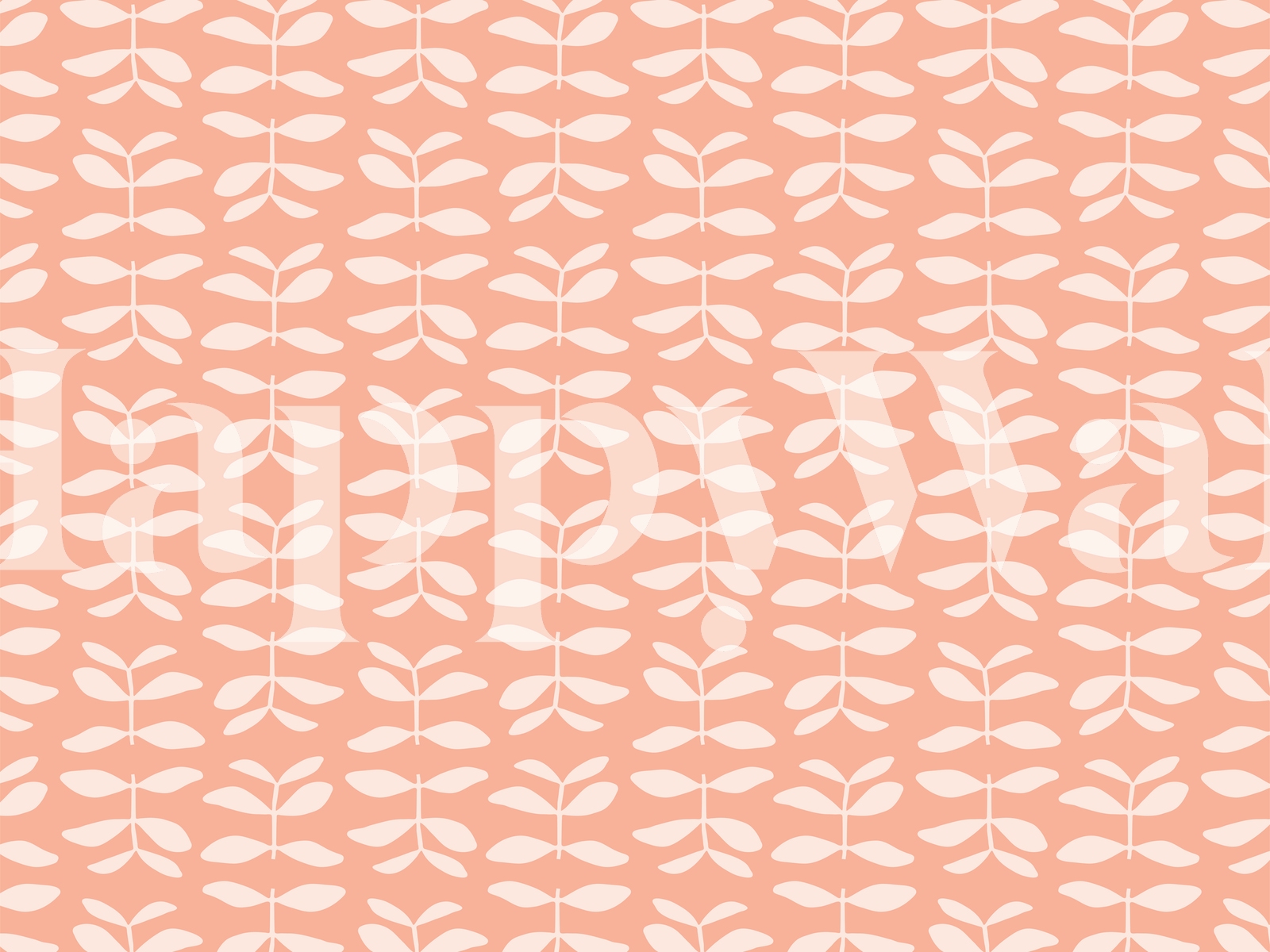 Buy Simple Leaves Peach Wallpaper Online | Happywall