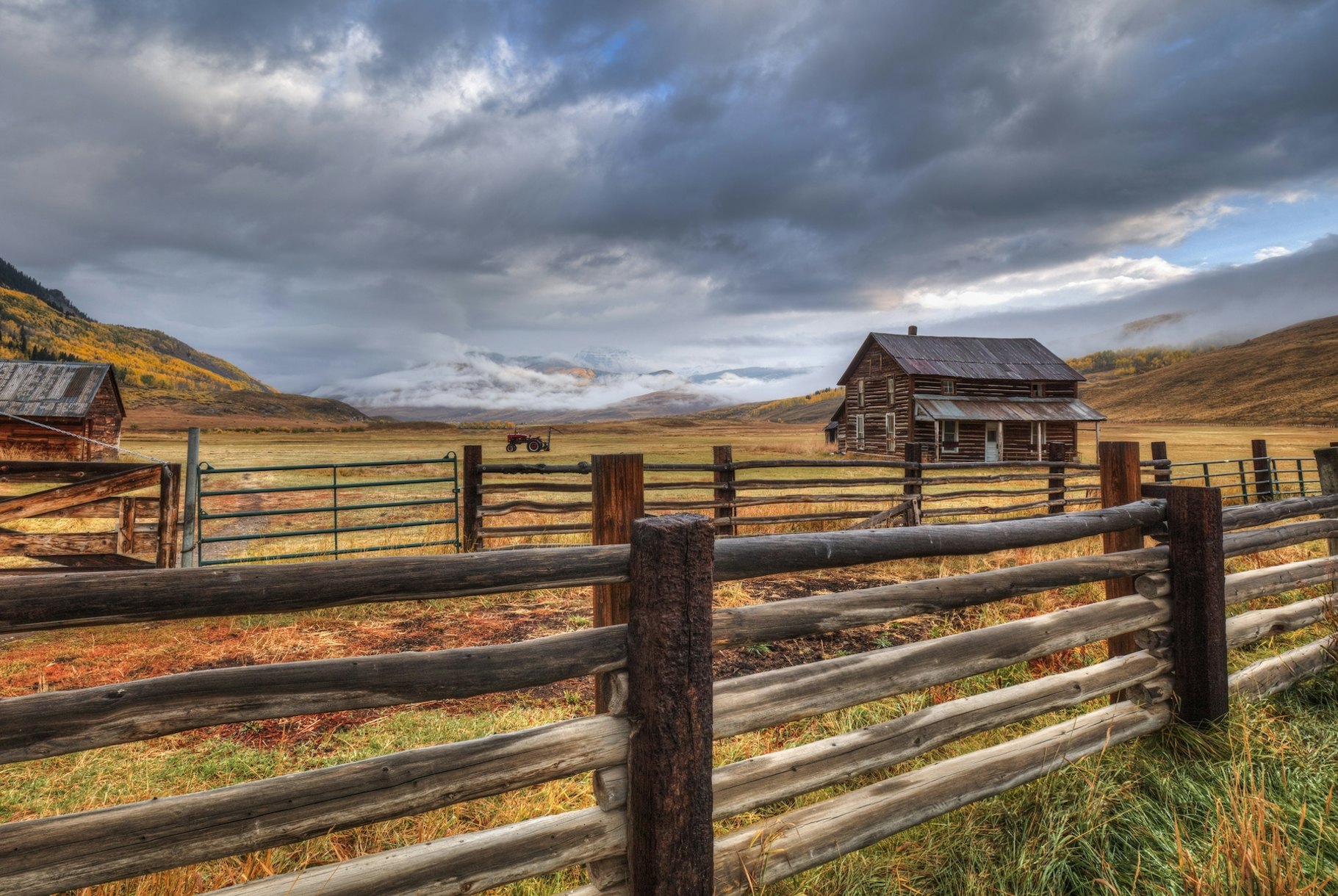 Autumn Storm Over A Farmhouse wallpaper - Happywall