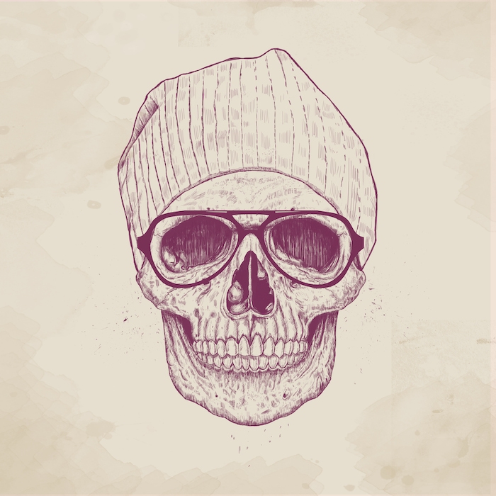 Cool Skull Line Art Wallpaper