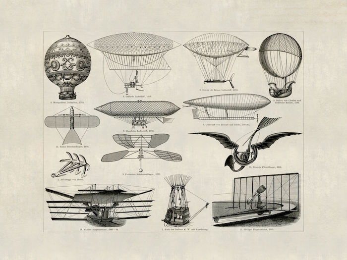 Vintage Aviation Collage Wallpaper - Happywall