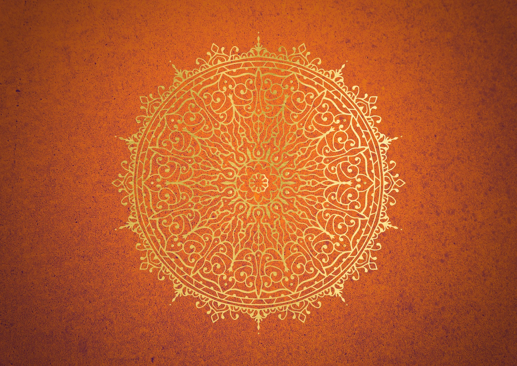 Mandala in Burnt Orange Gold Wallpaper - Happywall