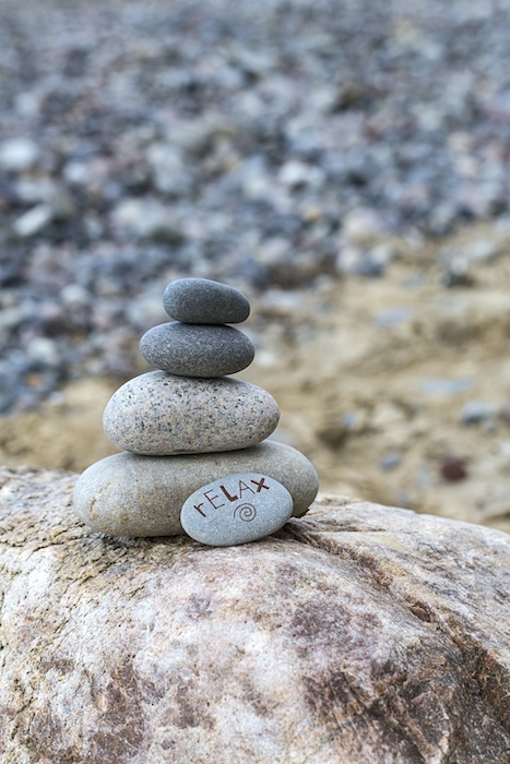 Relax Lettering Rock Balancing Wallpaper - Happywall