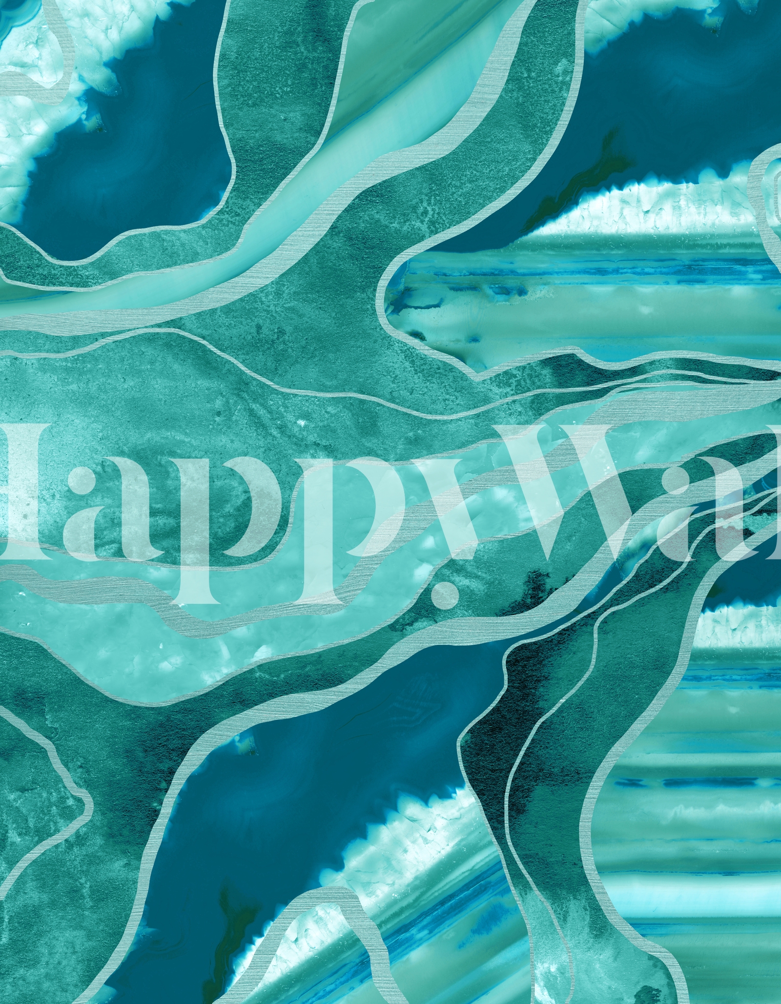 Turquoise Teal Marble Agate 1 Wallpaper | Happywall