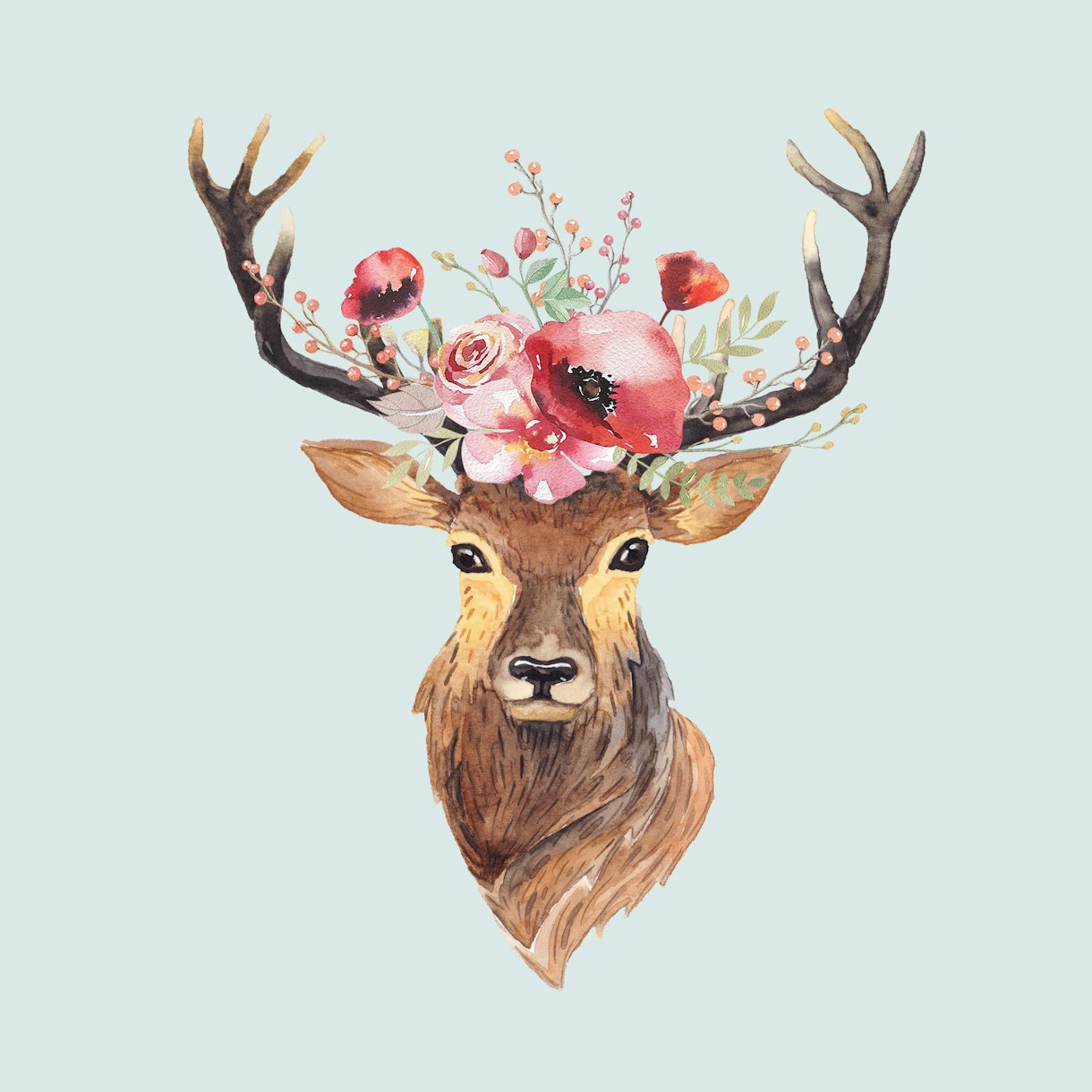 Bohemian Deer Wallpaper - Buy Online at Happywall
